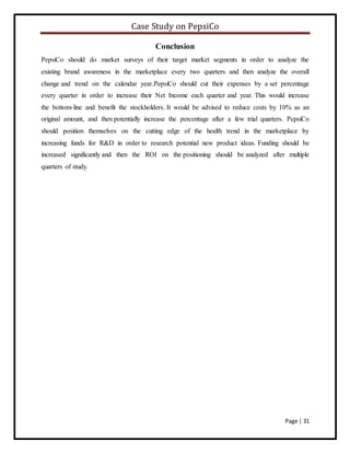 Case study on pepsi co | DOCX
