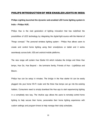CASE STUDY ON PHILIPS WEB ENABLED LIGHTING INNOVATION TECHNOLOGY ...