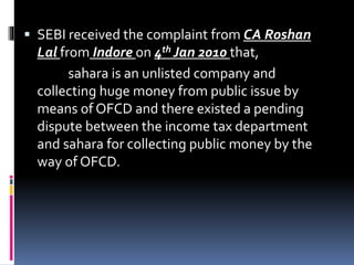 Case study on sahara parivar scam | PPTX