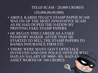 Case study on scams in india | PPTX
