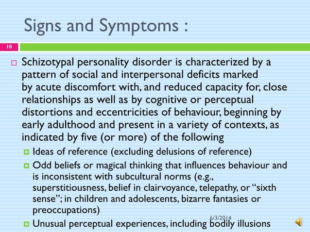 schizotypal personality disorder | PPTX | Mental Health | Diseases and ...