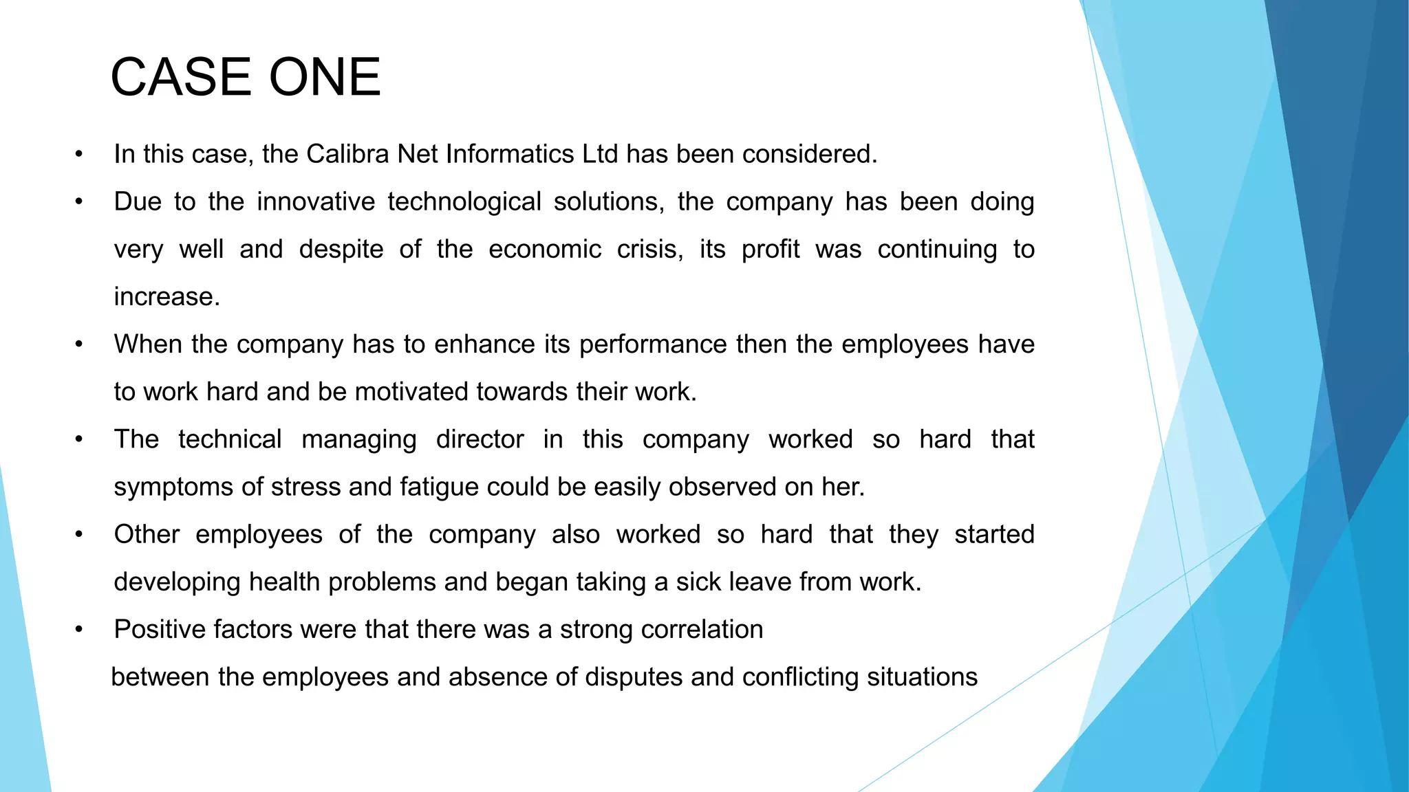 Case study on stress at work final | PPTX