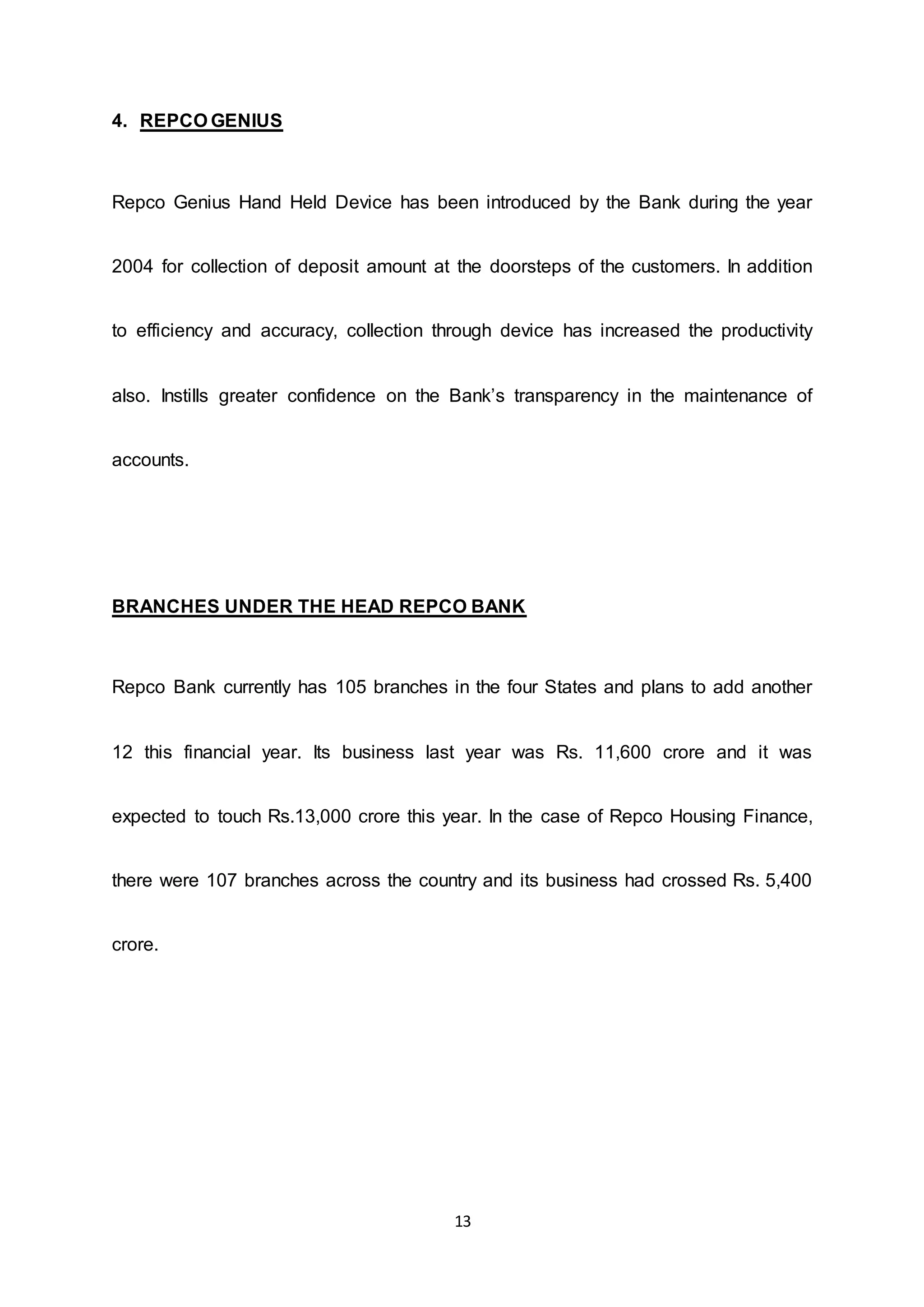 Case Study On Successful Journey of REPCO Bank In India With Specific ...