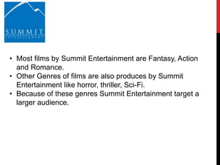 Case study on summit entertainment | PPTX