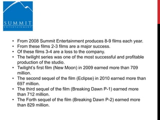 Case study on summit entertainment | PPTX