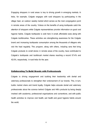 CASE STUDY ON THE FACTORS THAT LEAD TO THE GLORY OF COLGATE BRAND | DOCX