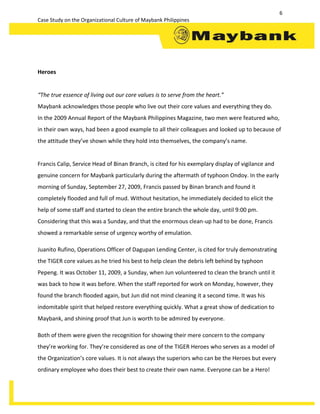 Case study on the organizational culture of maybank philippines | PDF