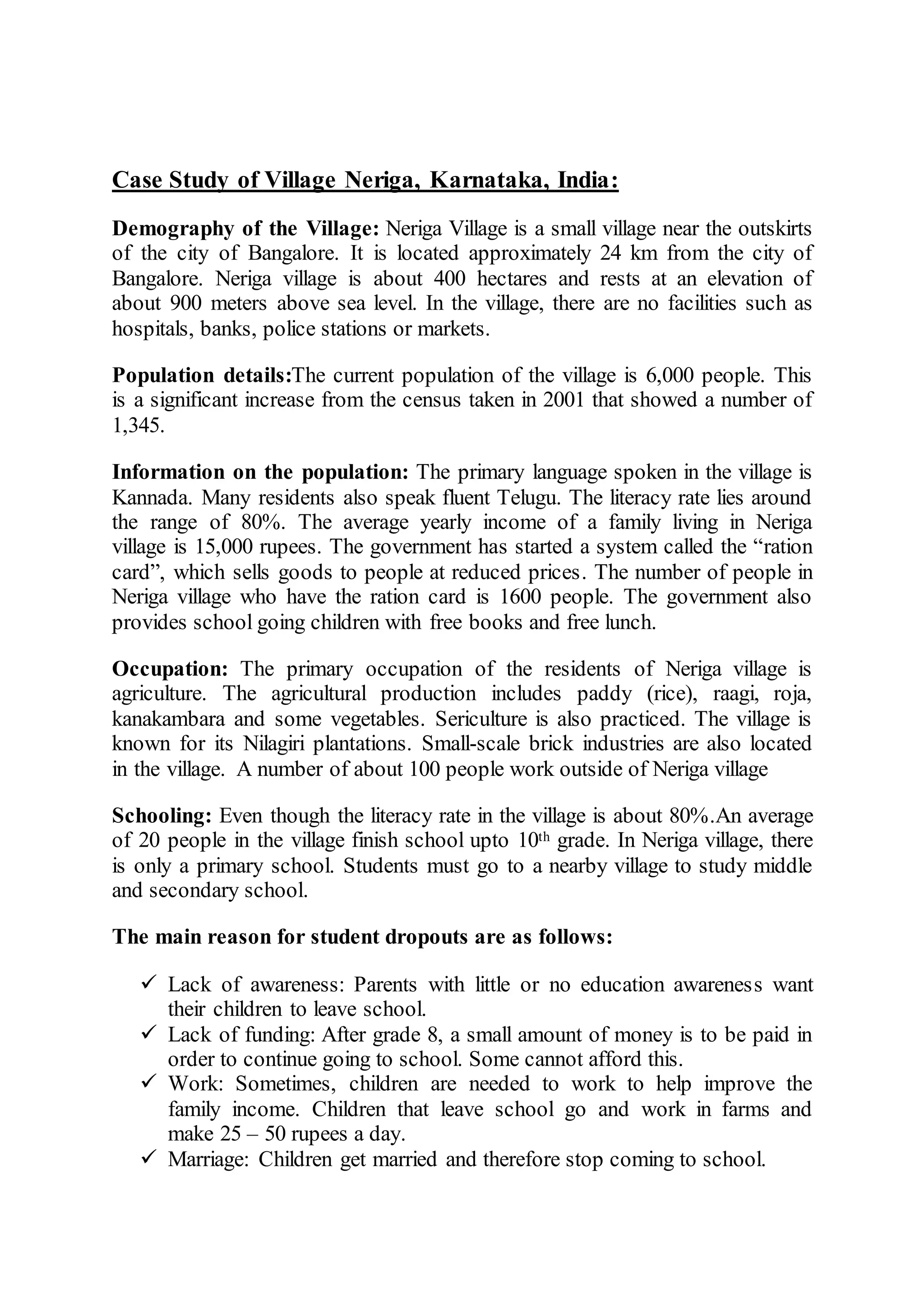 Case study on village devp. | DOCX