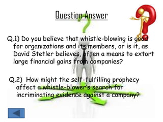 Case study on whistleblowing | PPTX