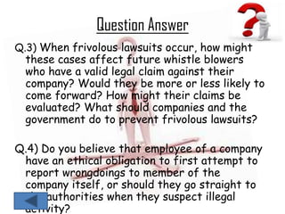 Case study on whistleblowing | PPTX