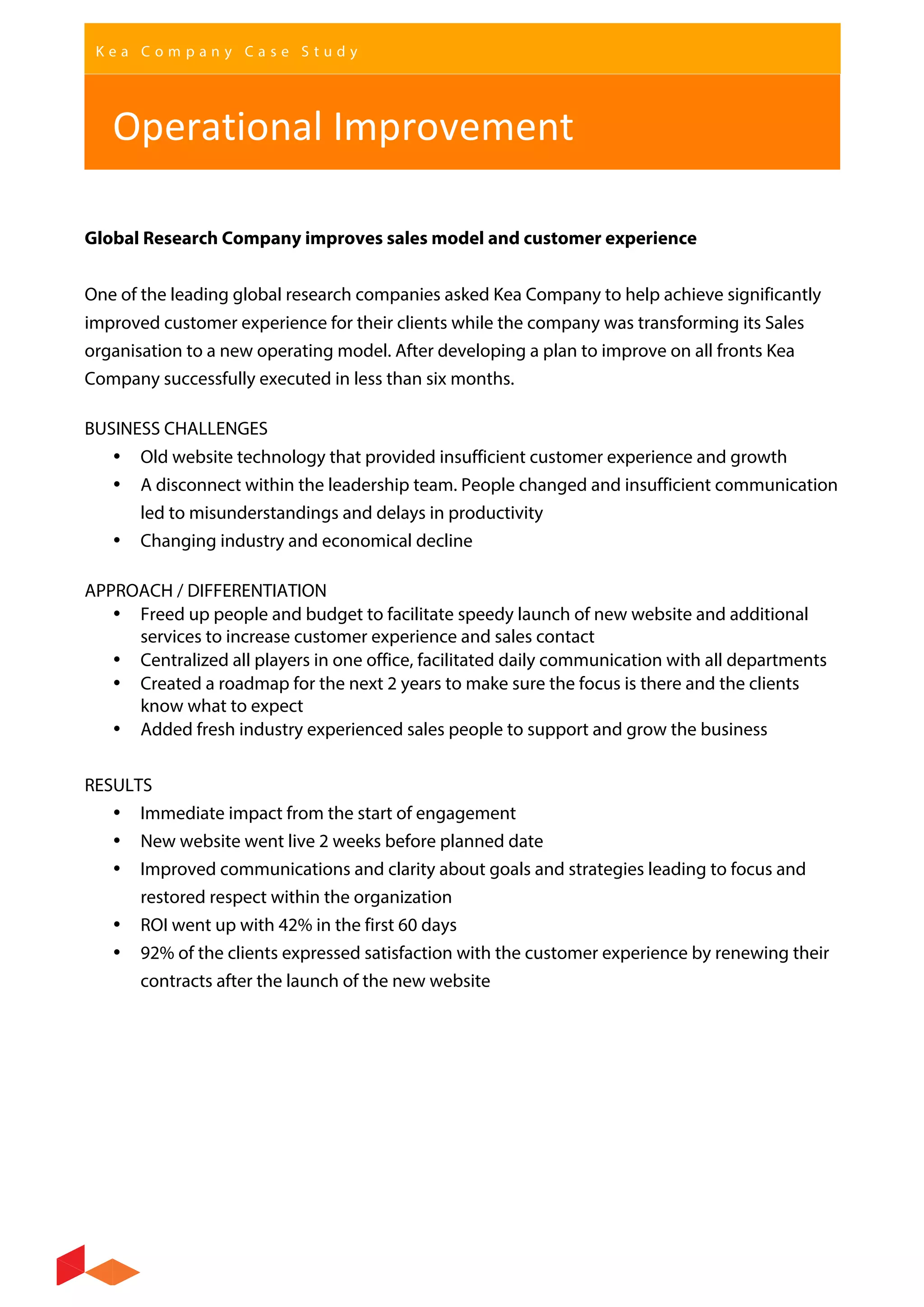 Case study global research firm - Operational Improvement | PDF