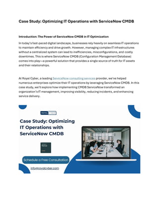 Case Study Optimizing IT Operations with ServiceNow CMDB.pdf