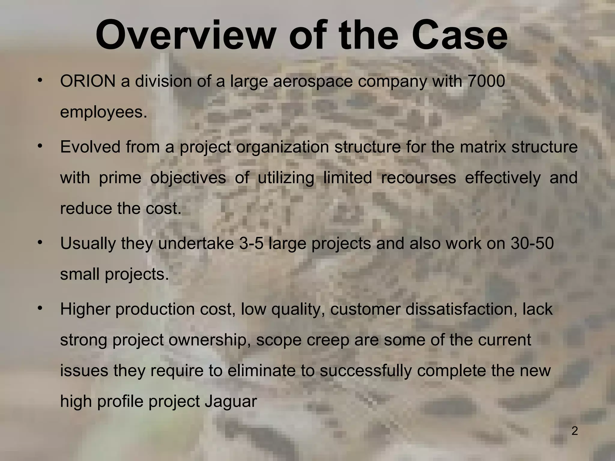 Project Management ORION Systems | PPT