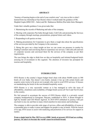 Case study of OYO ROOMS | PDF