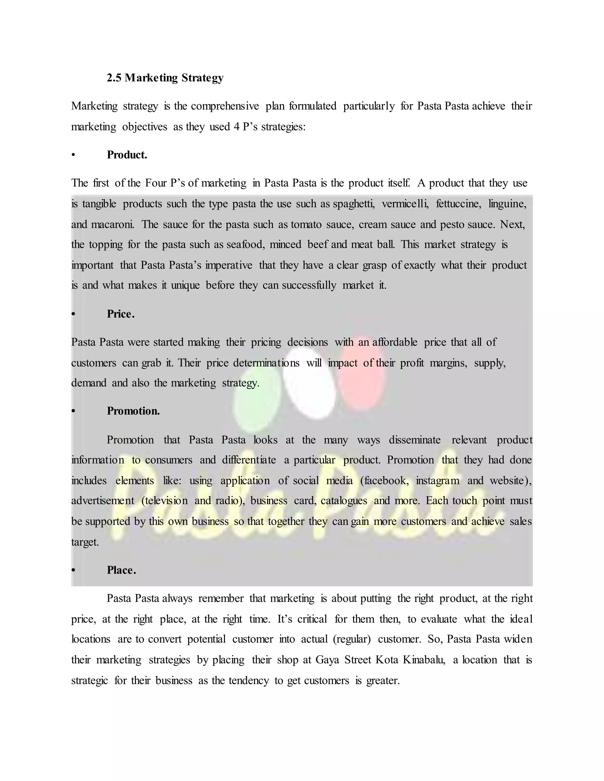 CASE STUDY ENT530 (PASTA PASTA) | DOCX