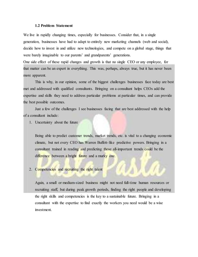 CASE STUDY ENT530 (PASTA PASTA) | DOCX