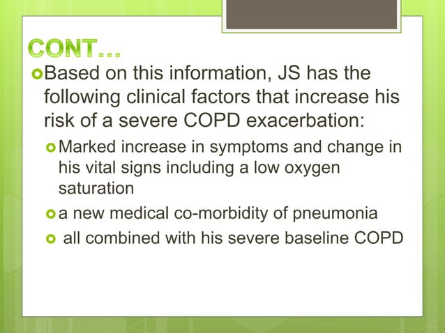 Case study patient with copd | PPTX | Lung and Respiratory Health | Diseases and Conditions