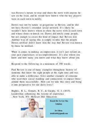 Case Study Paul Revere-A Man in the KnowA fabled story of Ameri | PDF