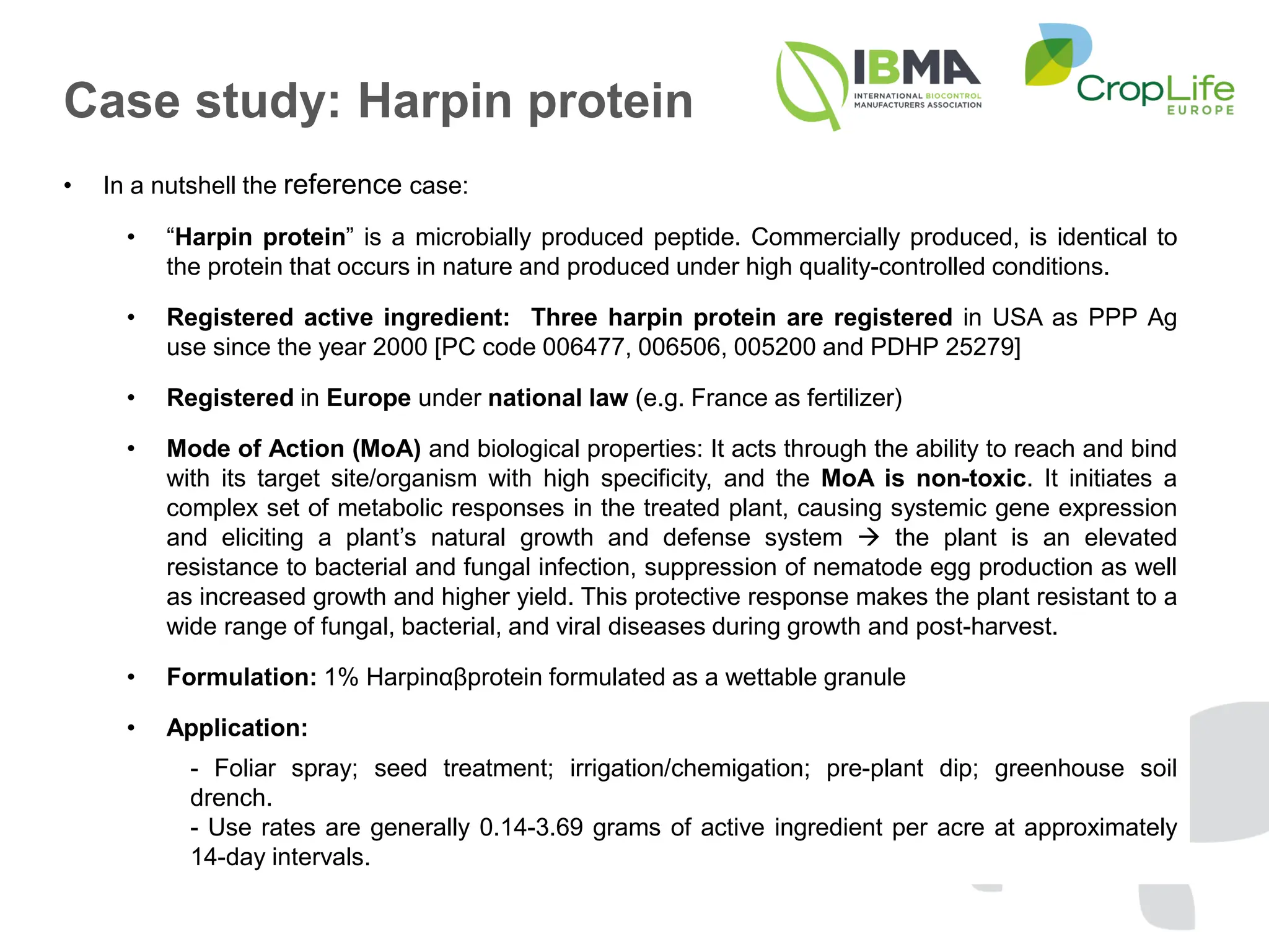Case Study: Peptides-based Plant Protection Product (harpin proteins*) by Rosa CRIOLLO and ...