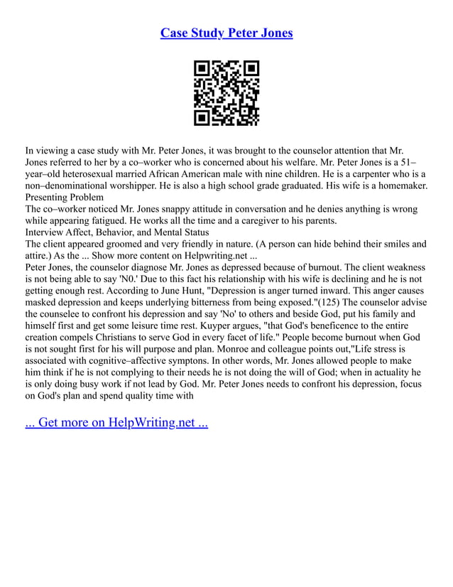 Case Study Peter Jones | PDF