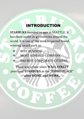 Case study on Starbucks | PDF