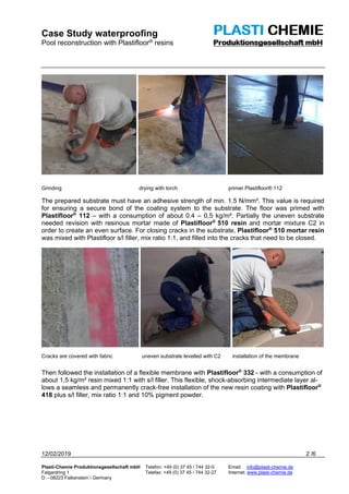 Plastifloor Case study pool reconstruction | PDF