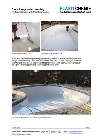 Plastifloor Case study pool reconstruction | PDF