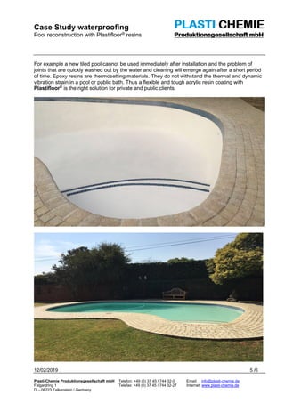 Plastifloor Case study pool reconstruction | PDF