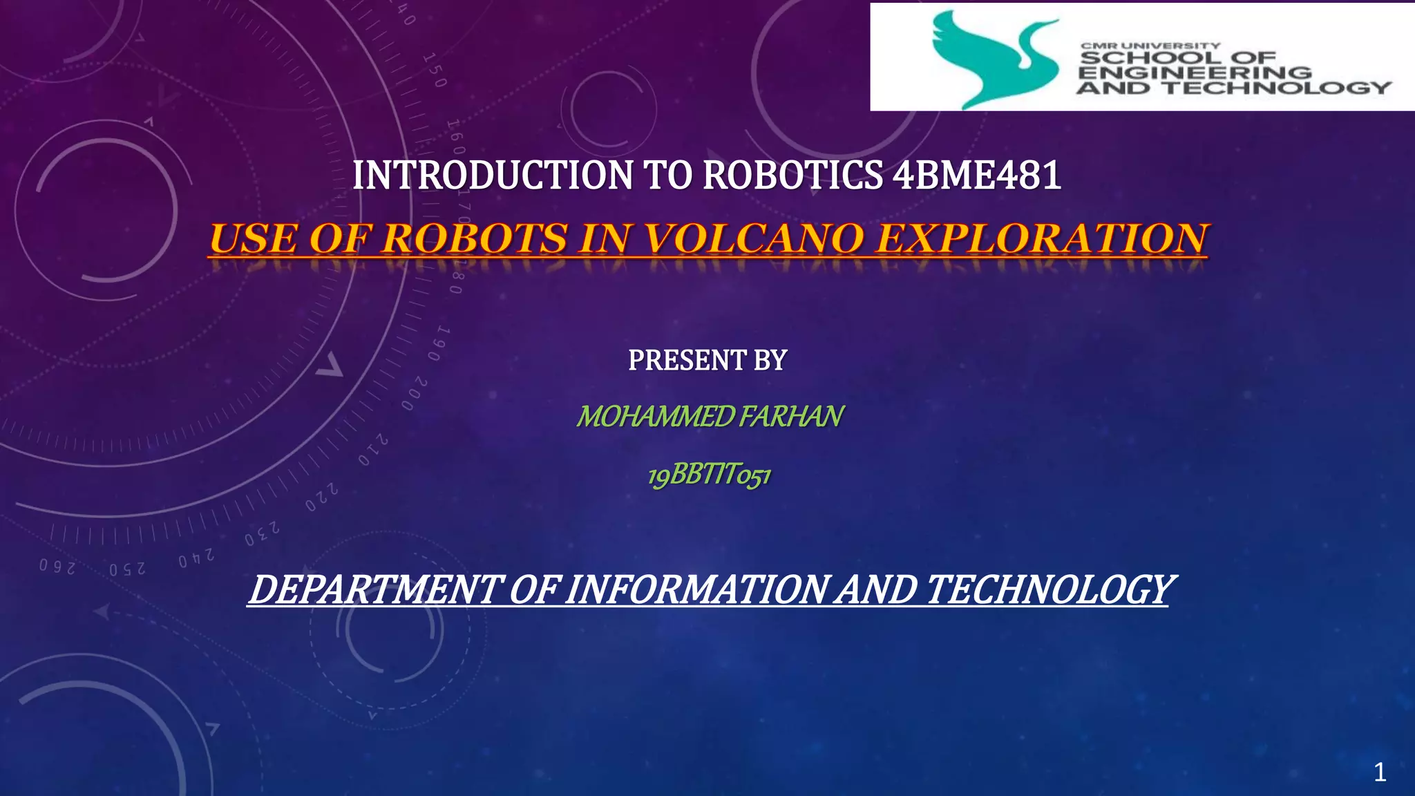 Exploration of Volcanos by using the robots ppt. | PPTX