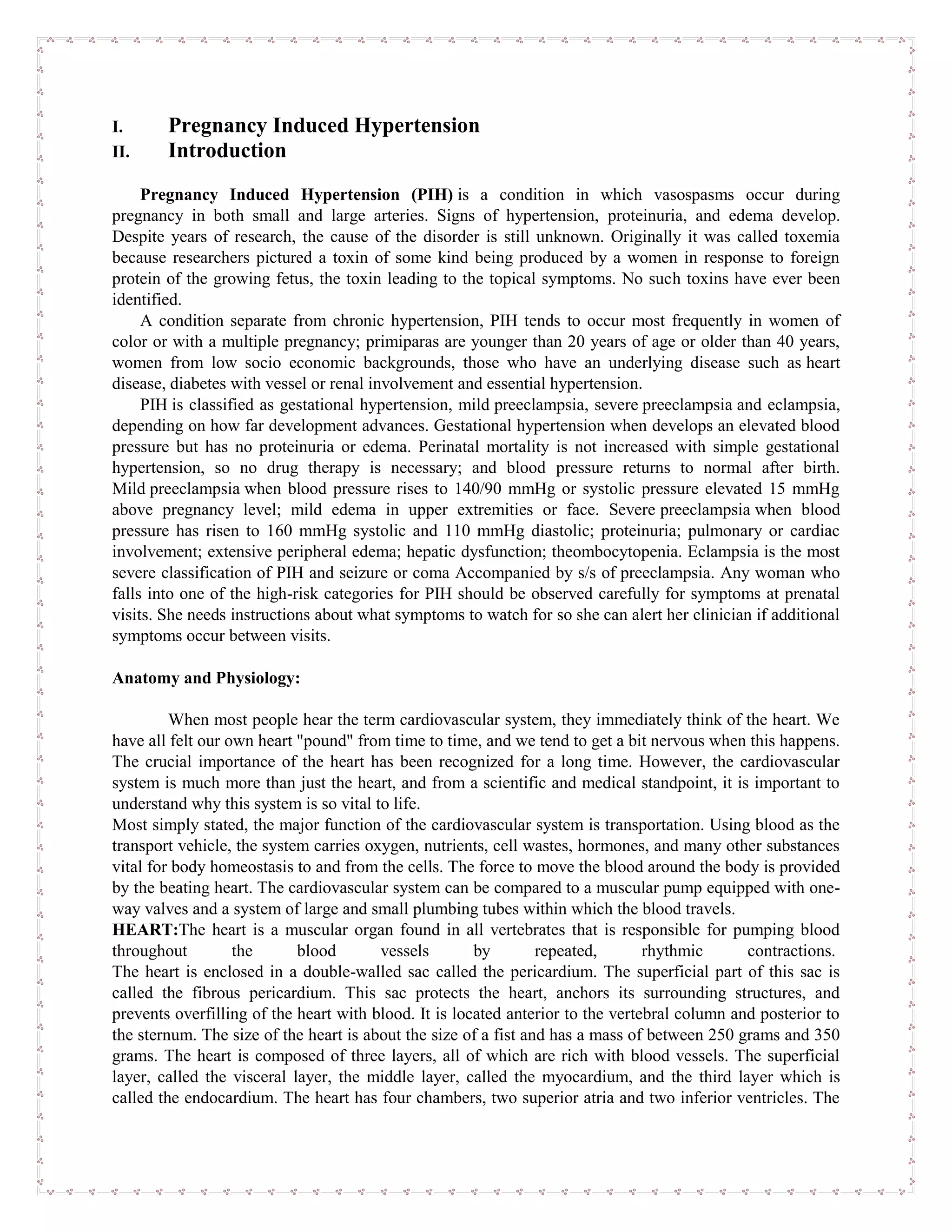 Case study pregnancy induced hypertension | DOCX