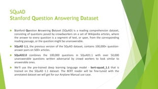 BERT QnA System for Airplane Flight Manual | PPTX