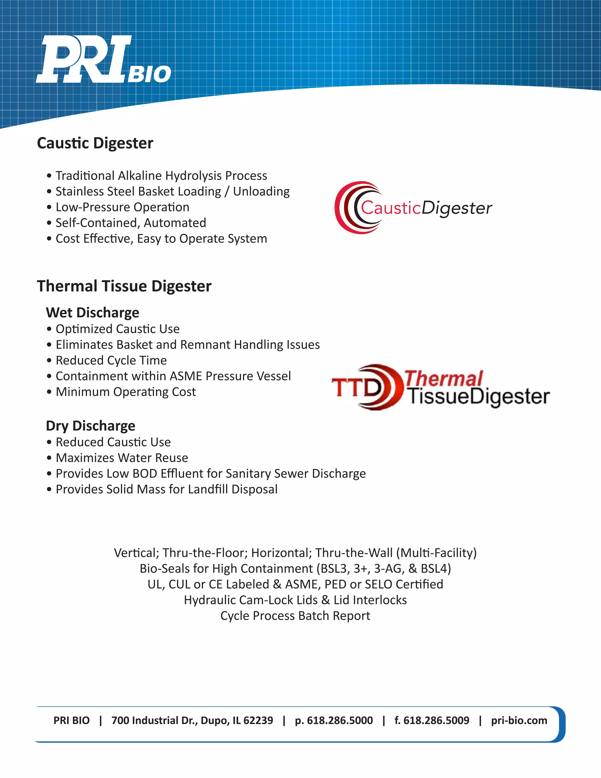 Horizontal Tissue Digester - PRI Bio | PDF