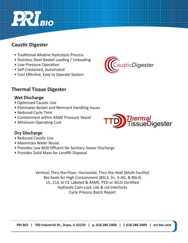 Horizontal Tissue Digester - PRI Bio | PDF