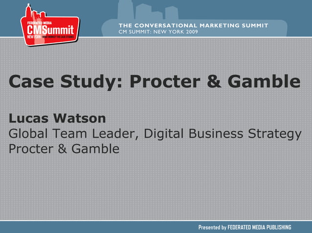 Case Study Procter&Gamble | PPT