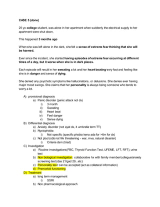 Case study psychiatric anxiety | DOCX