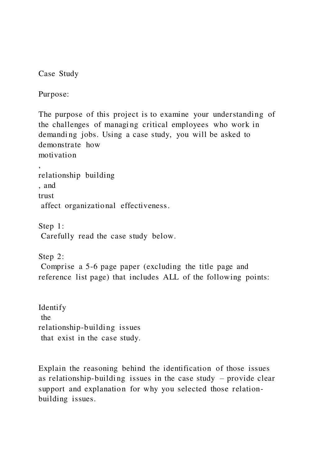 Case StudyPurposeThe purpose of this project is to exam | PDF