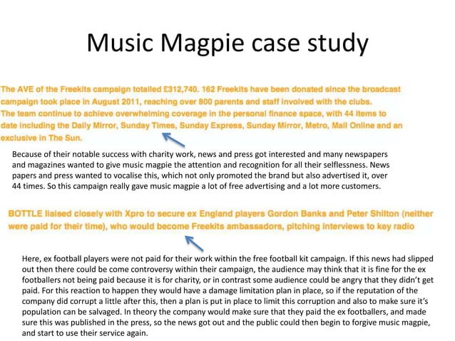Case study pusic magpie | PPT