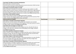 Case study questions 2014 for OCR B Geography GCSE | DOCX