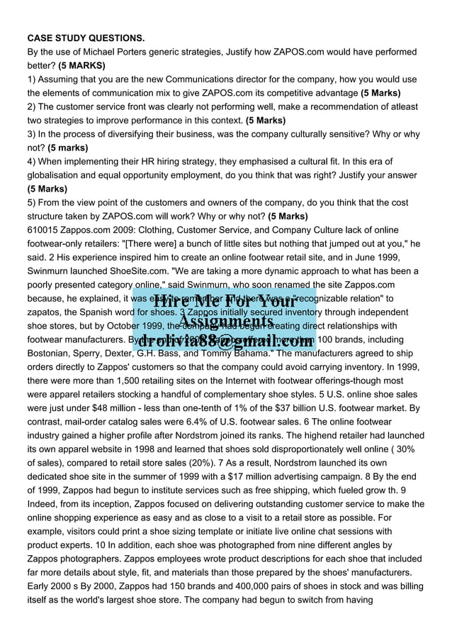 CASE STUDY QUESTIONS By the use of Michael Porters generic .pdf