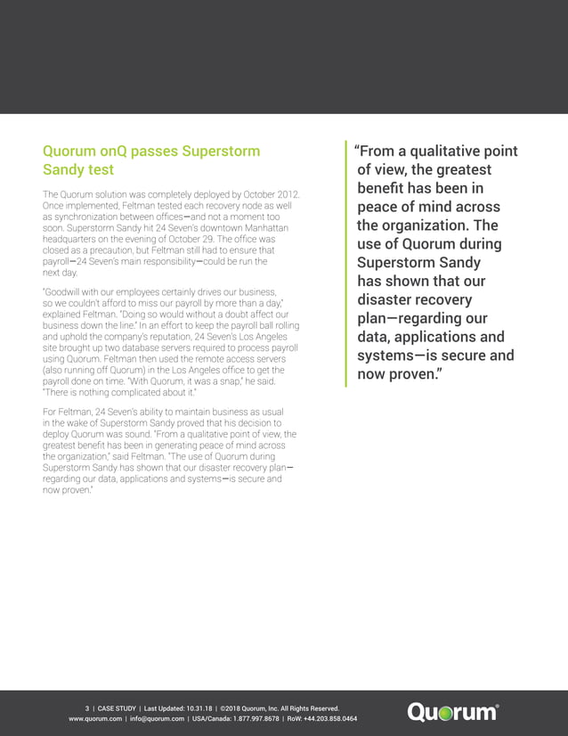 Quorum Case Study - 24 Seven | PDF