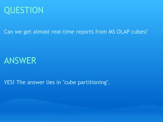 Case Study Real Time Olap Cubes | PPT