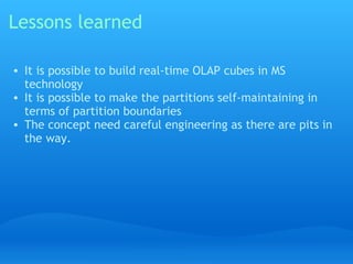 Case Study Real Time Olap Cubes | PPT