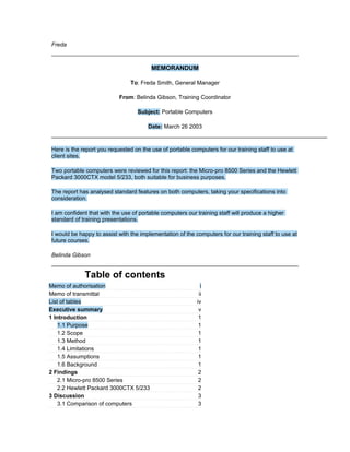 Case study report (Memo) | DOC
