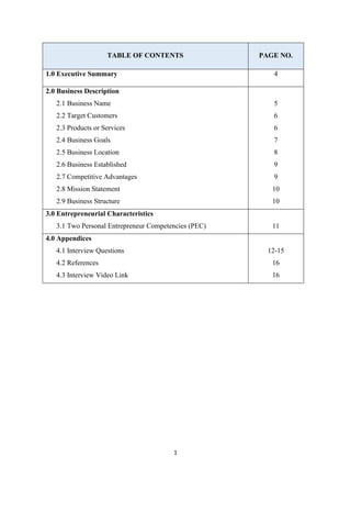 Table Of Contents Executive Summary
