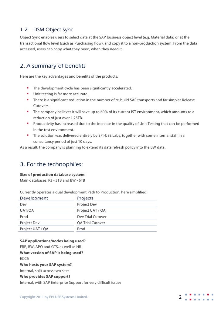 Casestudy DSM by EpiUse