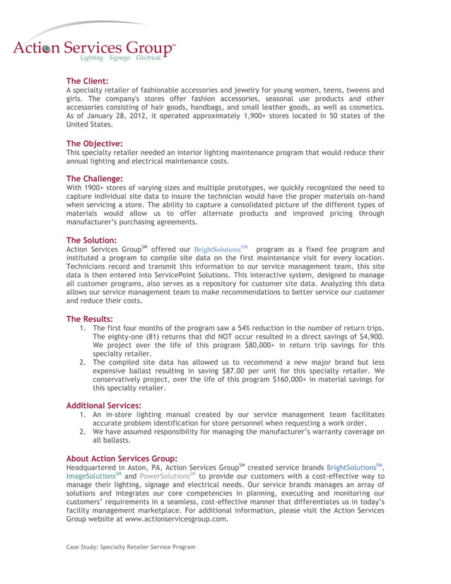 Case Study Retail Store Bright Solutions | PDF | Sales and Promotions ...