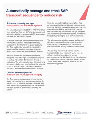 Rev-Trac S/4 HANA Case Study | PDF