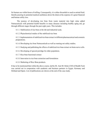 Case study, rice bran from waste to high value added product | PDF