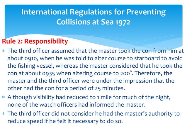 COLREGS 1972 | PPTX | Cruises | Travel Type