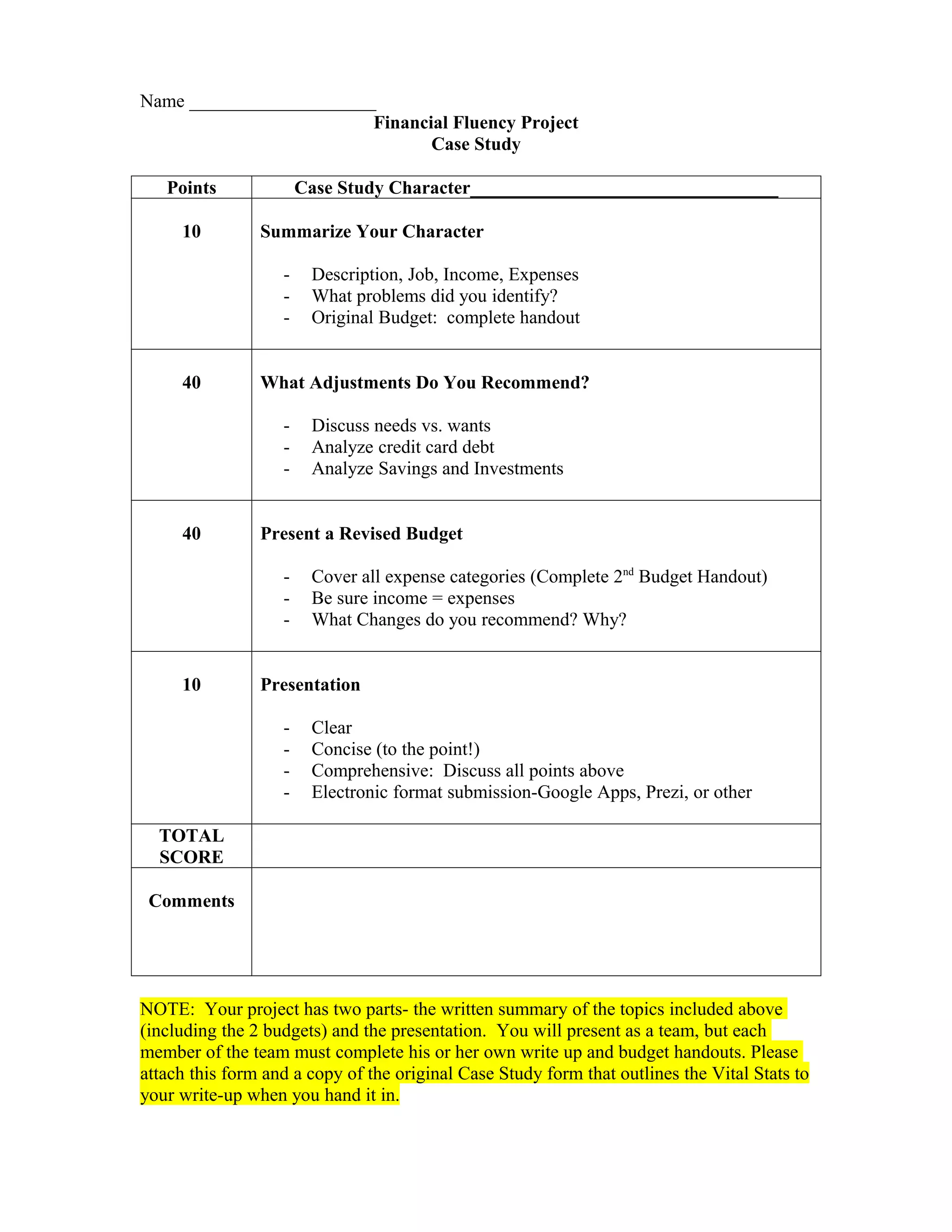 Case study rubric | PDF